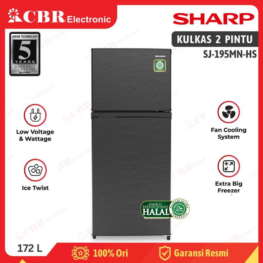 Jual Kulkas SHARP 2 Pintu SJ-195MN-HS (Kirei) 152 L - Batam | Shopee Indonesia