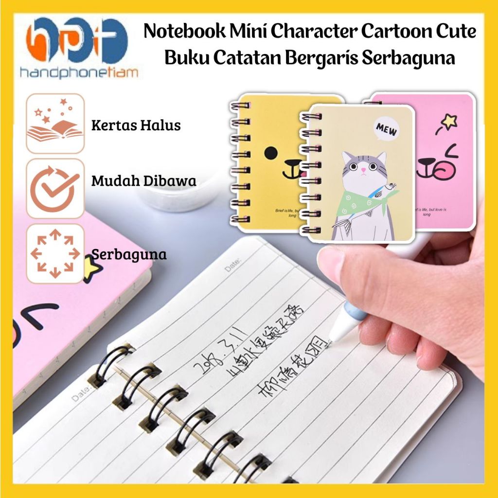 Jual Notebook Mini Cartoon Character A7 Stationery/Buku Catatan Dairy ...