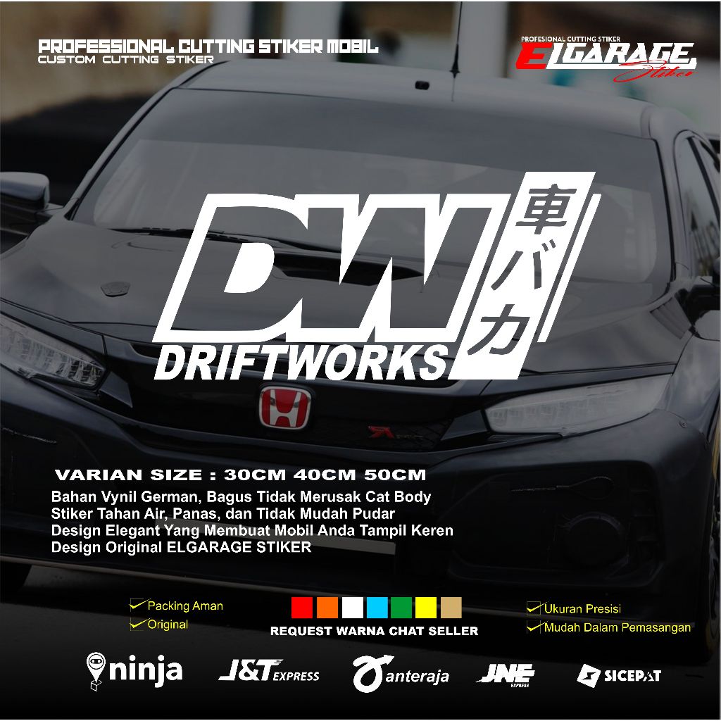 Jual Stiker kaca mobil drift work stiker cutting variasi kaca mobil ...