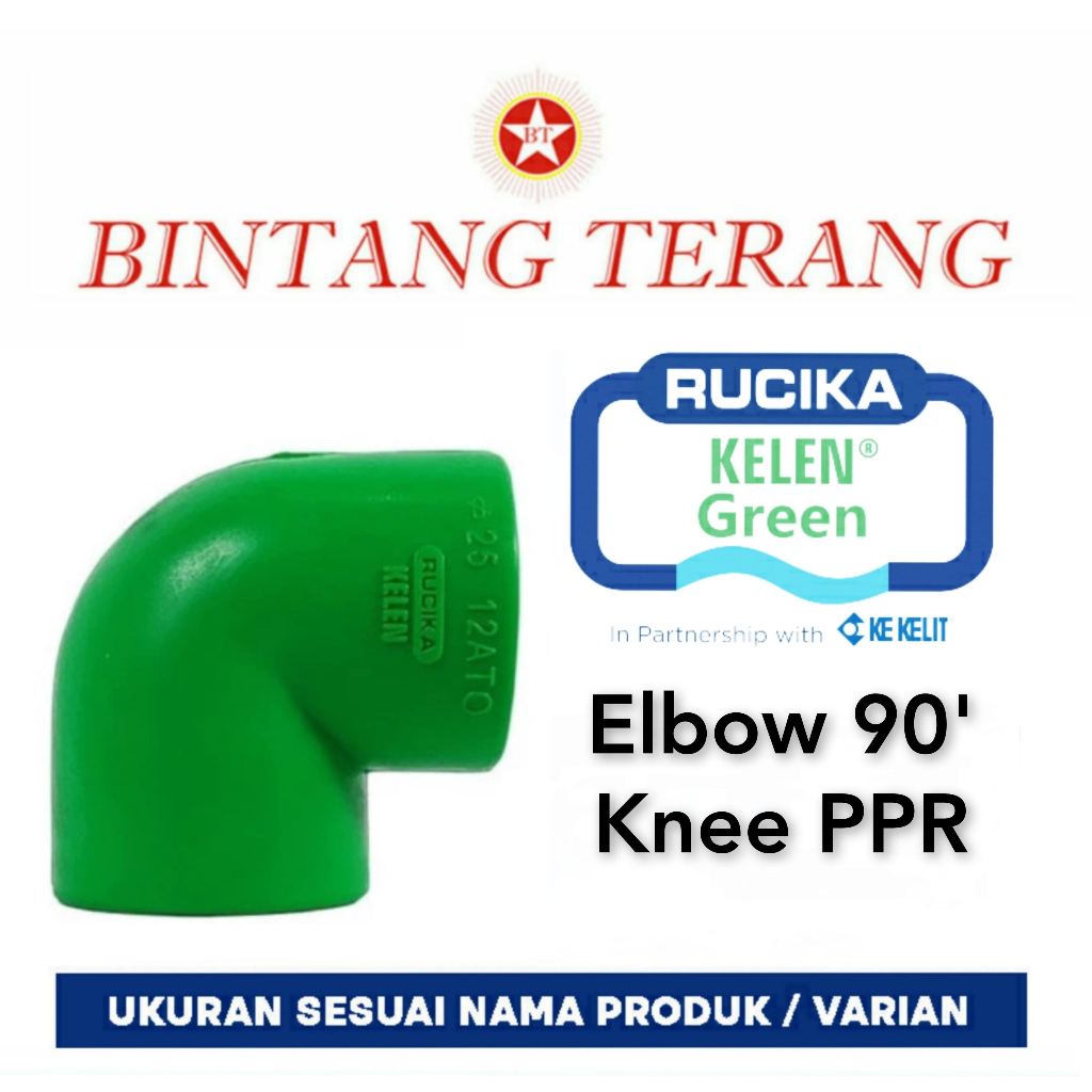 Jual Keni PPR 1/2" / PPR Elbow 20 mm ( 1/2" ) / Fitting Knee PPR 20mm Rucika | Shopee Indonesia