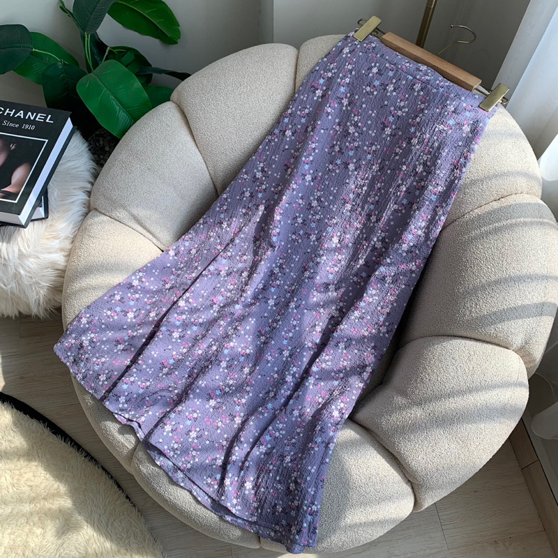 Jual Floral Skirt Panjang 100cm (3) | Rok Korean Style | Rok Panjang ...