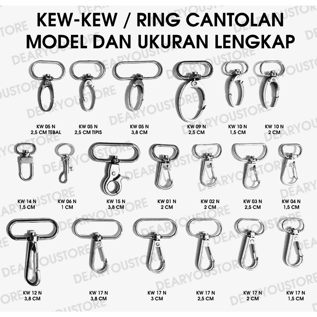 Jual (Pcs) Cantolan Putar / Kew Kew / Ring Pengait | Shopee Indonesia