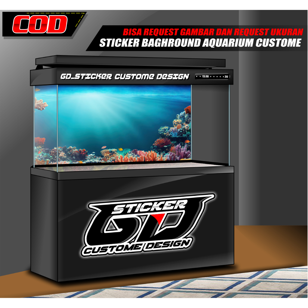 Jual STICKER AQUARIUM / BACKGROUND WALLPAPER UNDERWATER CORAL ...
