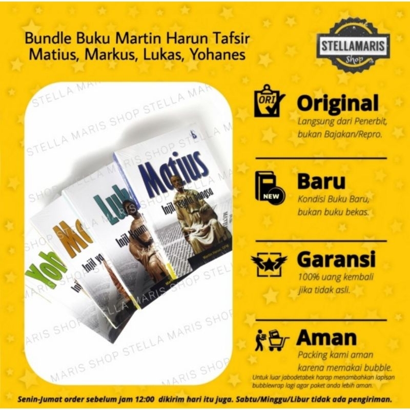 Jual Bundle 4 Buku Tafsir Injil MARTIN HARUN - Matius Markus Lukas ...