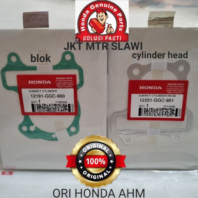 Jual 12251-GGC-901 12191-GGC-900 gasket cylinder head dan gasket cylinder beat fi, vario 110 fi ...