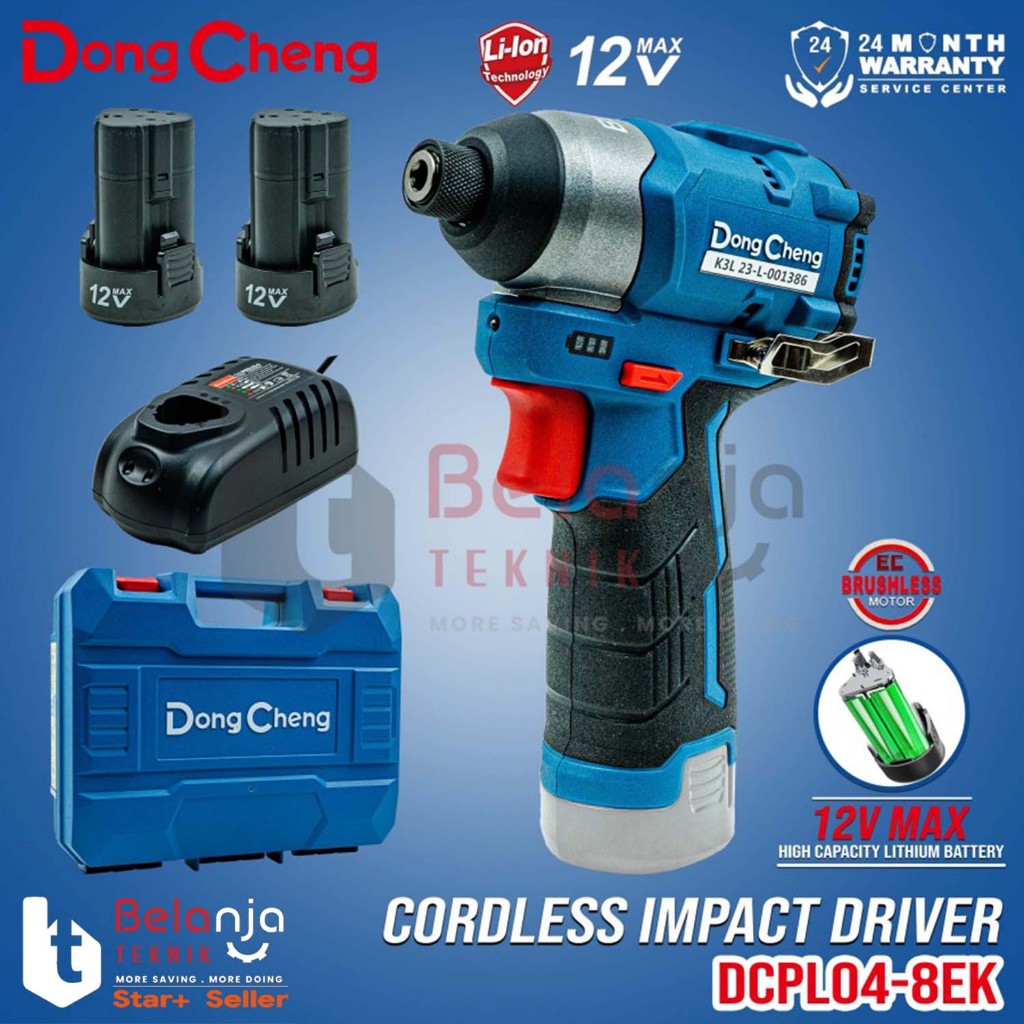 Jual Dongcheng Brushless Impact Driver Cordless Dcpl04 8ek 12v Bor