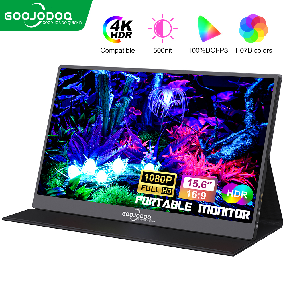 Jual GOOJODOQ Portable Monitor for Laptop 15.6'' 1920*1080P 4K FHD IPS ...