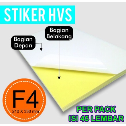 Jual Kertas Sticker F4 Doff putih halus per 45 lembar support semua printer tinta dan laser bisa ...