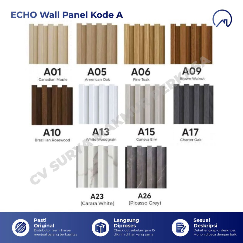 Jual ECHO Wood Panel WPC / Wall Panel PVC / Kisi Kisi Kayu / Dinding Motif Kayu 3D WALLPANEL PVC ...