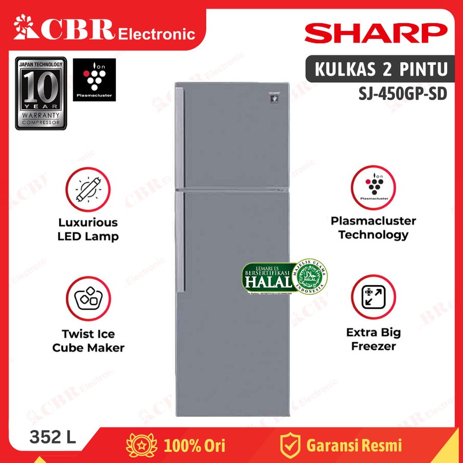 Jual Kulkas SHARP 2 Pintu SJ-450GP-SD / 352 L | Shopee Indonesia