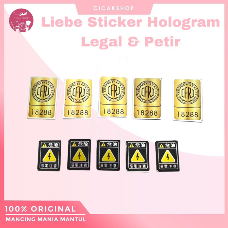 Jual cicakshop88 Liebe sticker hologram legal gold dan petir hitam ...