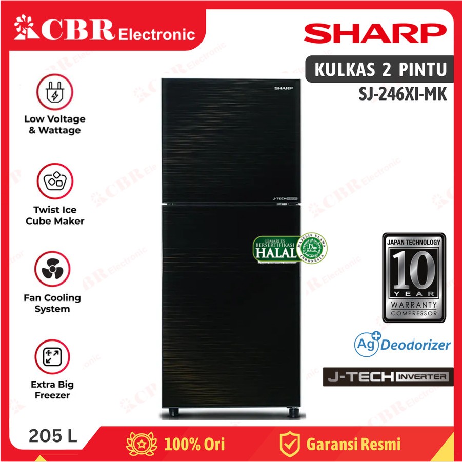 Jual Kulkas SHARP 2 Pintu SJ-246XI-MK (Inverter) 205 L | Shopee Indonesia