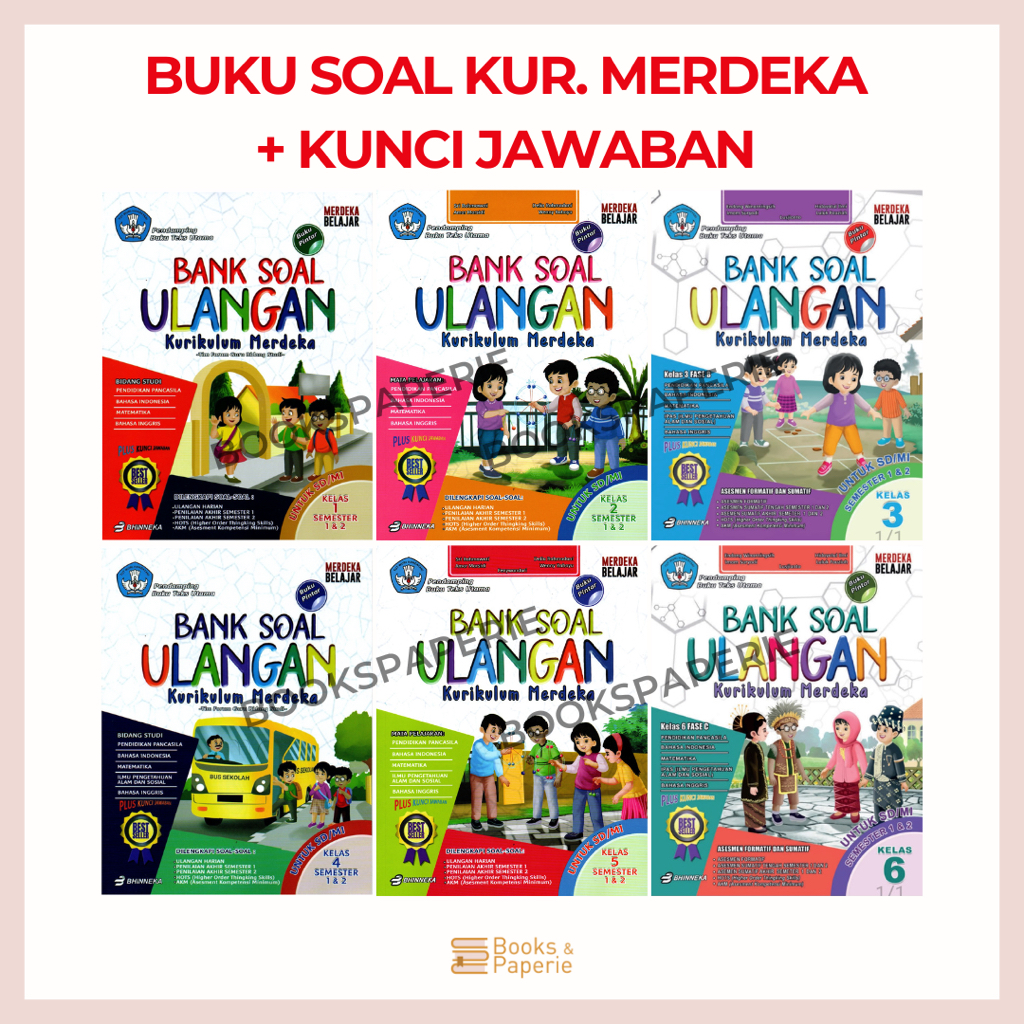 Jual BUKU BANK SOAL ULANGAN / LATIHAN SOAL KURIKULUM MERDEKA SD KELAS 1,2,3,4,5,6 PENERBIT ...