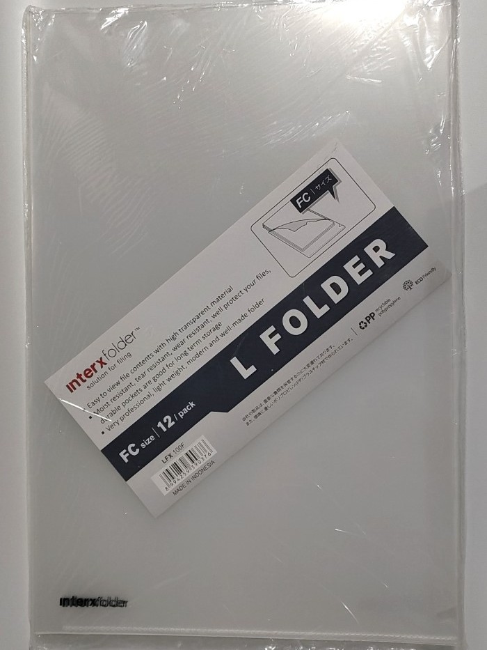 Jual Map L / Map Plastik Bening InterXFolder Folio / F4 isi 12 pcs ...