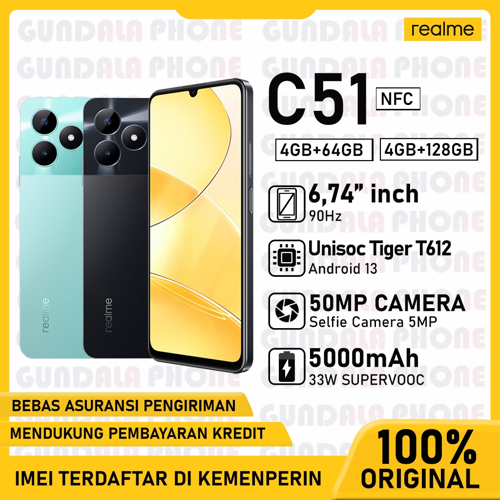 Jual realme C51 NFC - Battery 5000mAh 33W SUPERVOOC Garansi resmi | Shopee Indonesia
