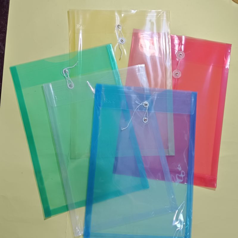 Jual MAP PLASTIK TALI & KANCING FOLIO F4 WARNA TRANSPARAN/MAP FILE/MAP ...