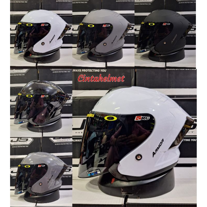 Jual HELM JS ARMOR SOLID ORIGINAL VISOR SMOKE | Shopee Indonesia