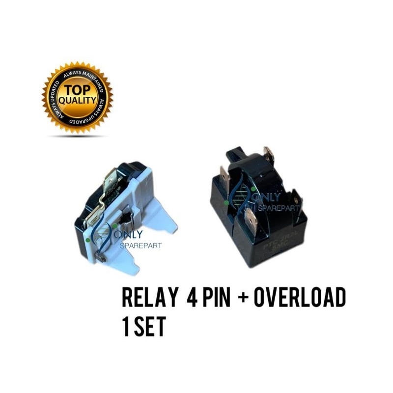 Jual Relay 4 Pin + Overload Frezzer / Relay ptc kulkas / Overload ...