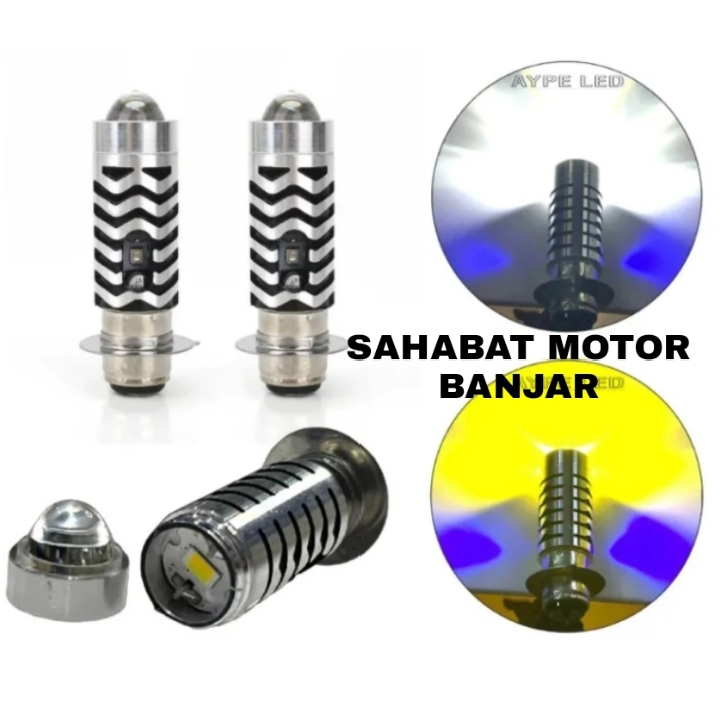 Jual LAMPU LED MOTOR H6 LASER 2 WARNA PLUS SENJA BIRU | BOHLAM LED H6 LASER | H6 HIGH BEAM ...