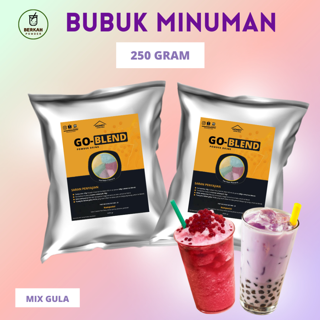 Jual Bubuk Minuman Rasa 250gr Instan Kekinian 250 gram Goblend Viral ...