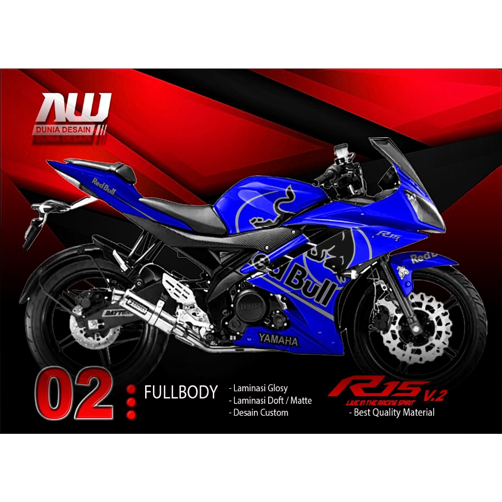 Jual Sticker Decal R15 v2 02 Blue, Stiker R15 v2 | Shopee Indonesia