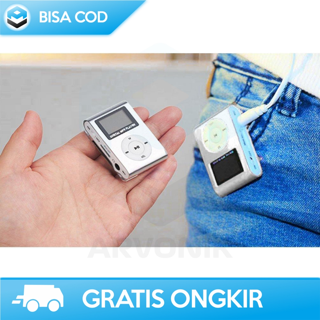 Jual MP3 PLAYER 64 GB POD TF CARD KLIP LAYAR LCD MINI PORTABLE ...