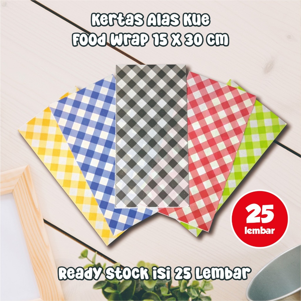 Jual Kertas Alas Roti Motif Kotak Kotak 15x30 Foodgrade - Wrappaper ...