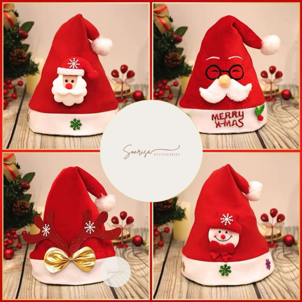 Jual Topi Christmas Motif / Topi Natal Santa Claus / Topi Merry ...