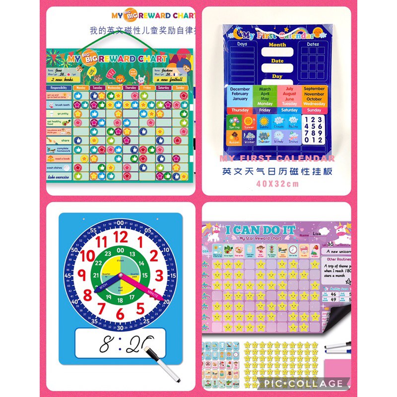 Jual Jumbo Reward Chart Board Anak Magnet Papan Penghargaan Edukasi ...