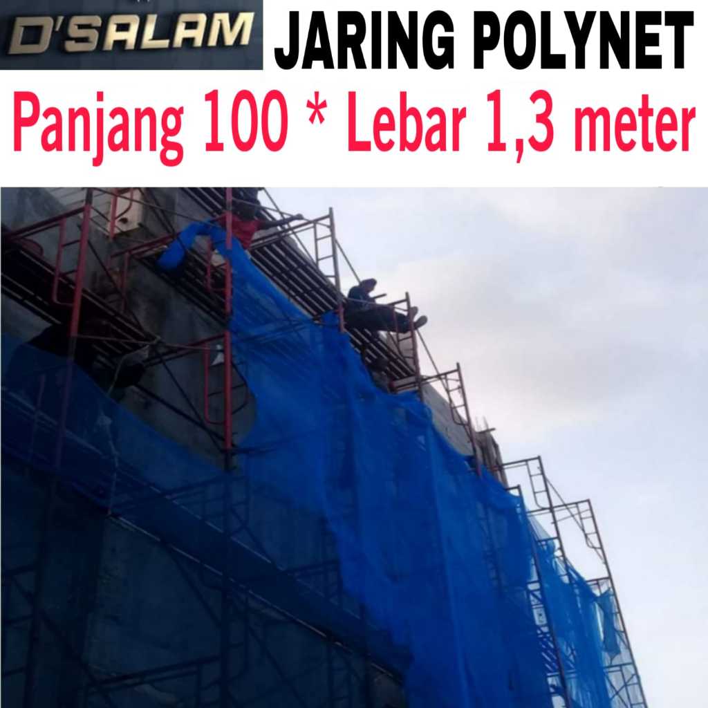 Jual POLYNET ( ROLL ) Panjang 100 m x lebar 1,3m - JARING SAVETY ...