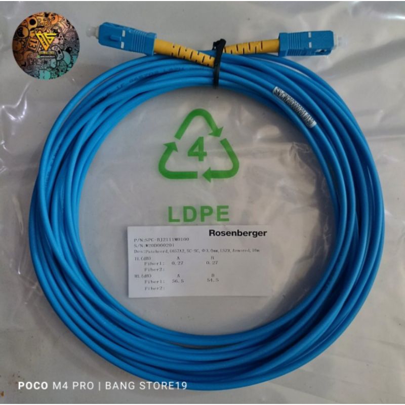 Jual Kabel Patchcore Patch Core Pigtail Fiber Optic SC UPC Blue 10Meter ...