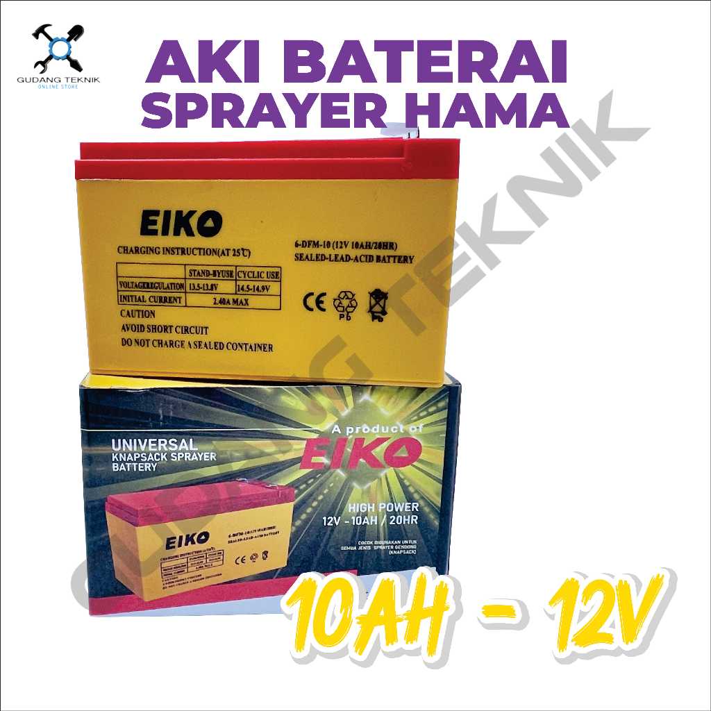 Jual BATERAI AKI 8A 9A 10A12A 12V Sprayer Hama Elektrik EIKO DRAGON / Accu Baterai 8AH 9AH 10Ah ...