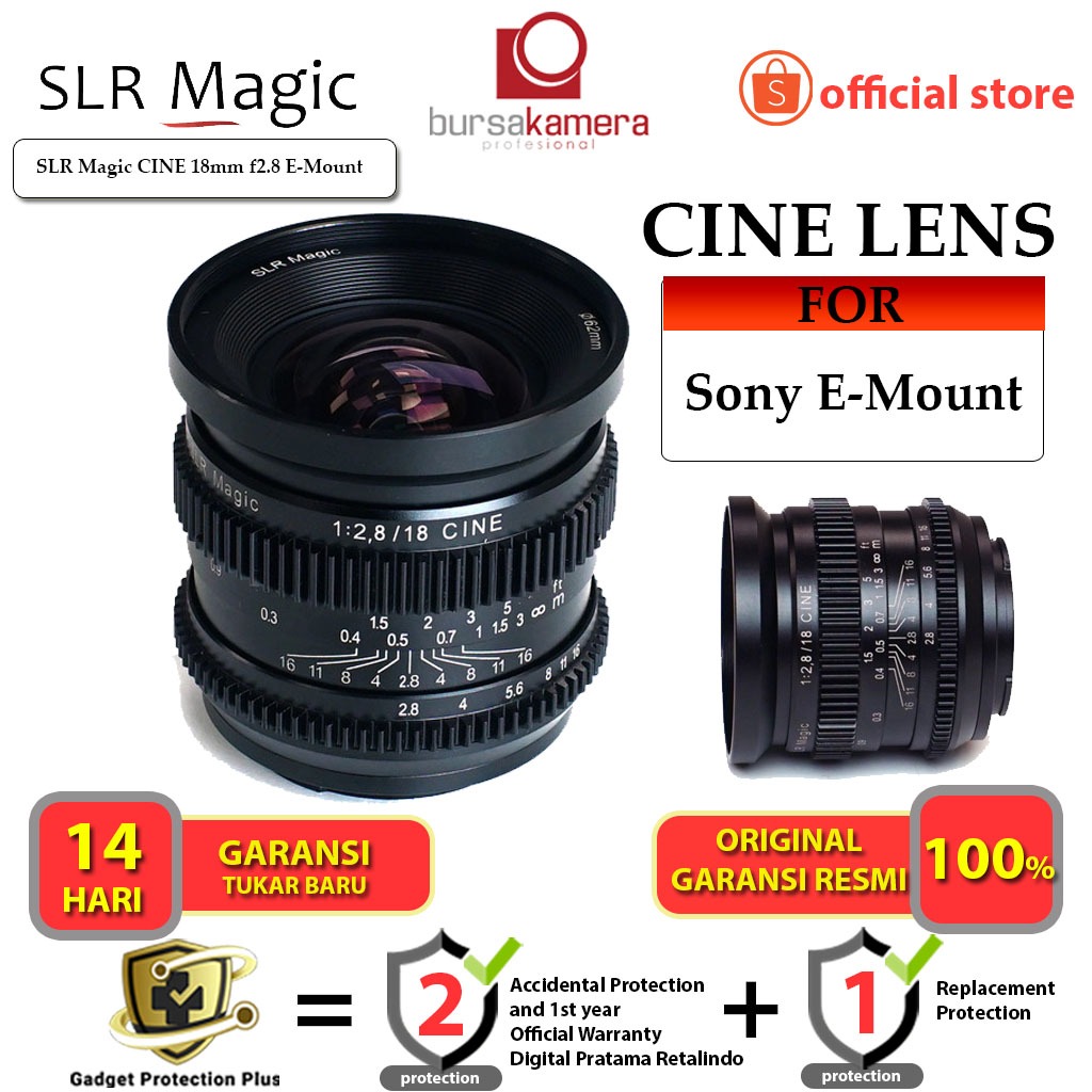 Jual SLR Magic CINE 18mm f/2.8 Lens (Sony E-Mount) | Shopee Indonesia