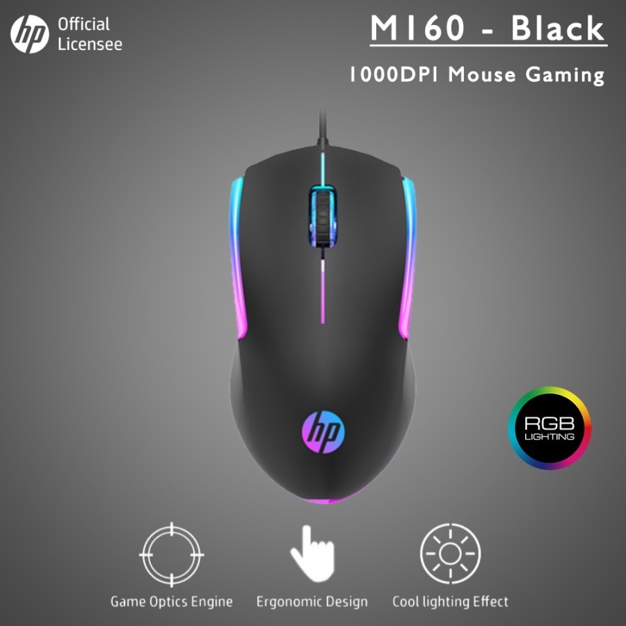 Jual HP M160 Mouse Gaming - 1000DPI RGB USB Wired HP M160 / Mouse ...