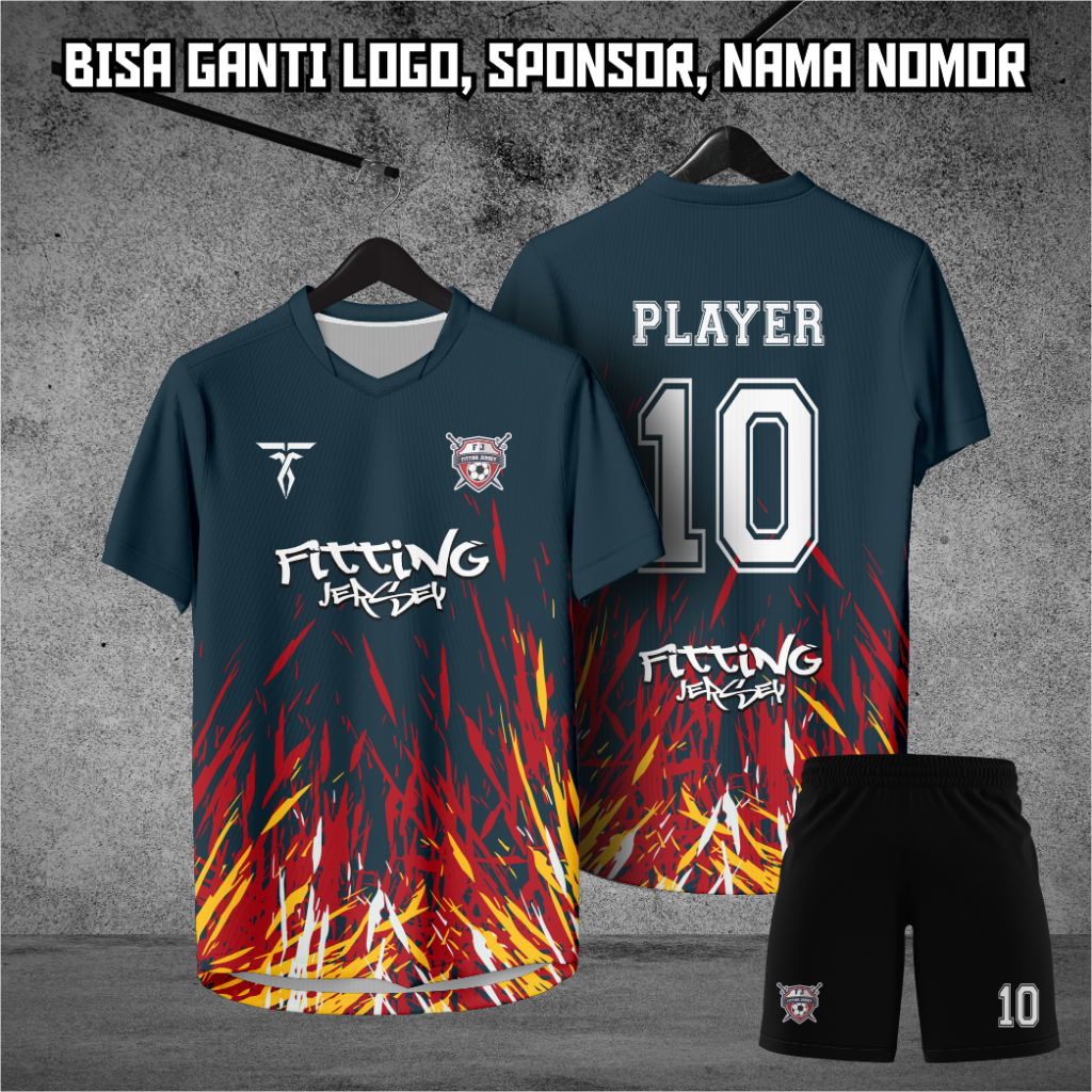 Jual JERSEY FUTSAL RED FIRE PRINTING BEBAS CUSTOM BISA SATUAN | Shopee ...