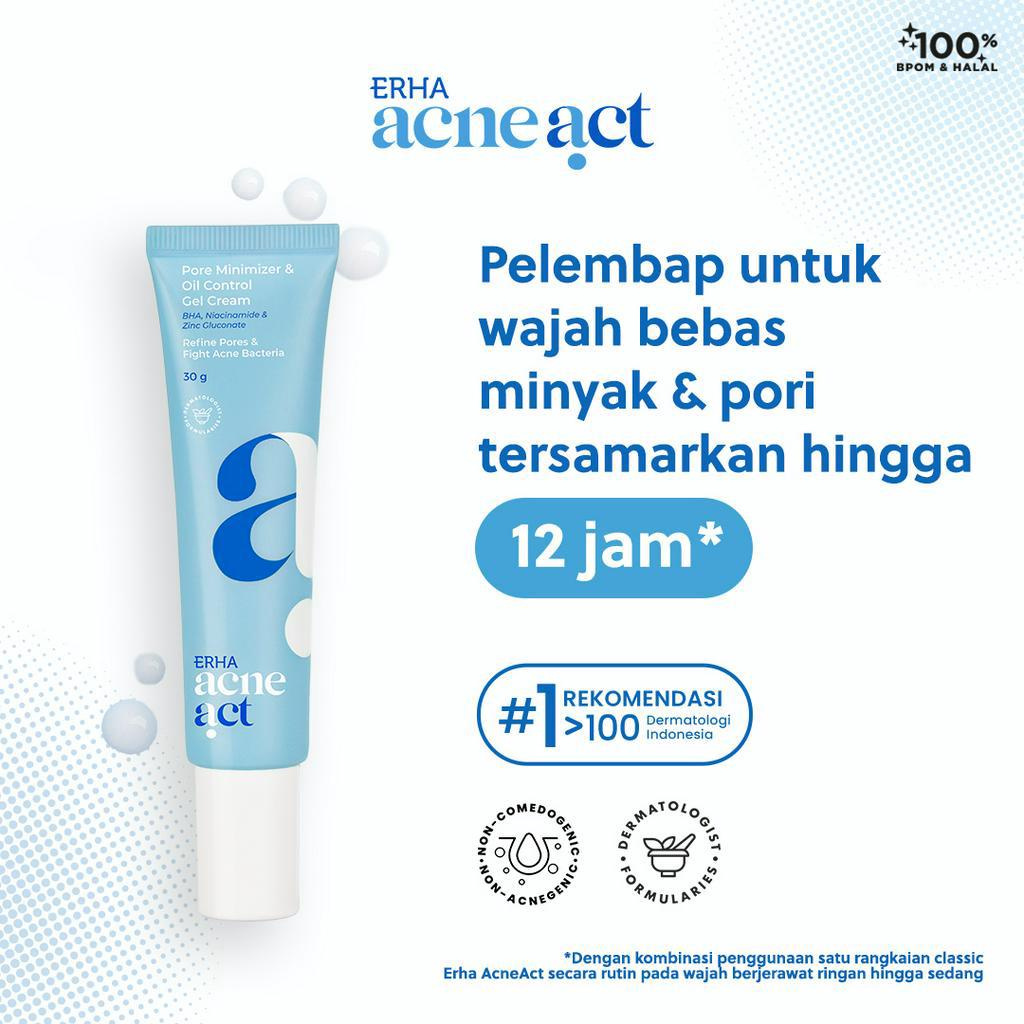 Jual ERHA AcneAct Pore Minimizer & Oil Control Gel Cream 30 g | Shopee ...