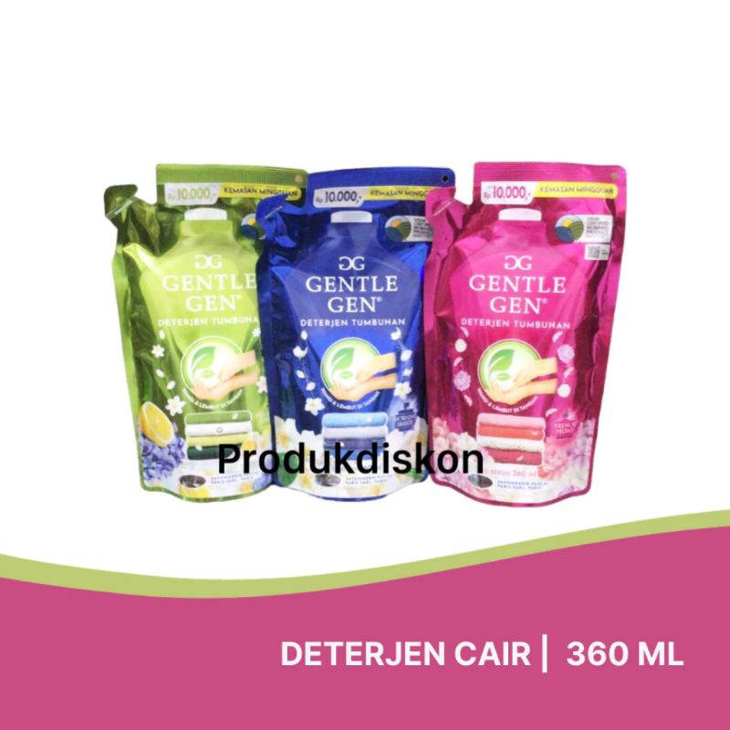 Jual gentle gen detergen cair kemasan pouch Refill 360ml | Shopee Indonesia