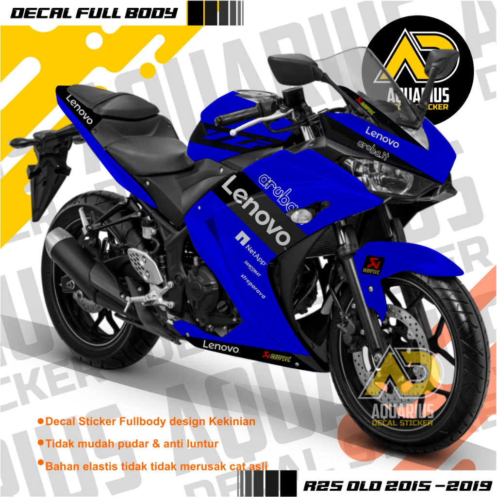 Jual Decal Fullbody Stiker R25 2015-2019 / Sticker Variasi Yamaha R25 ...