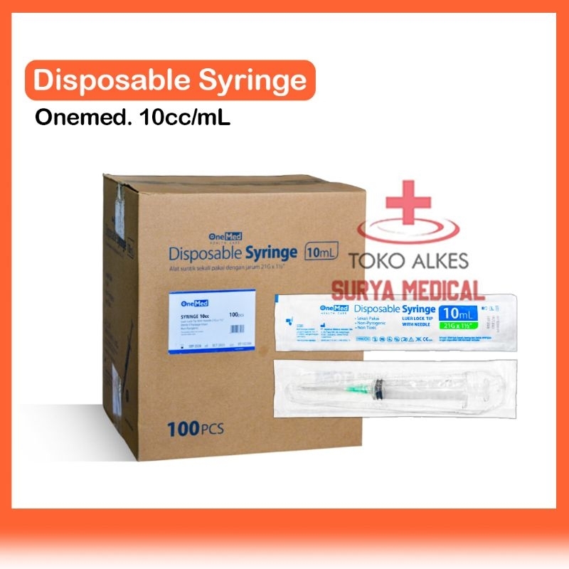 Jual Spuit With Needle | Syringe Disposable OneMed | Alat Suntik Box ...