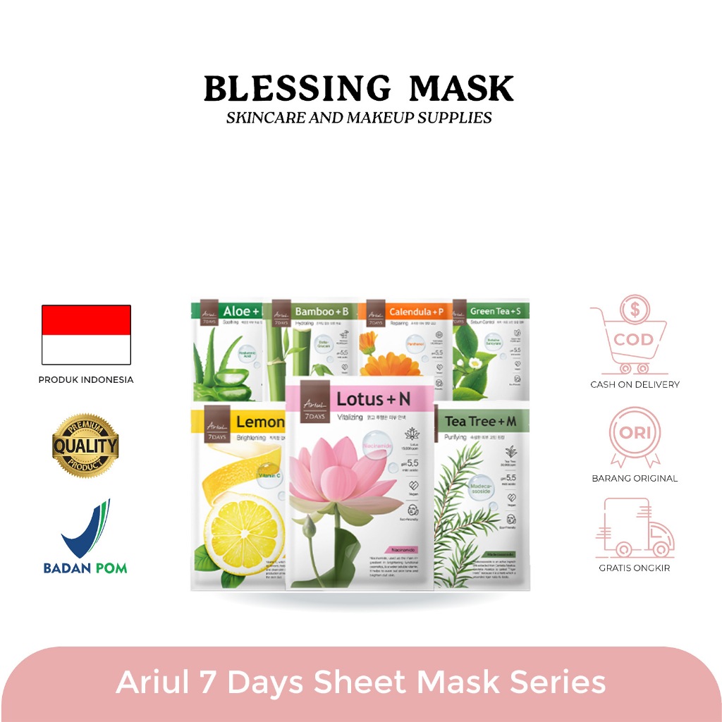 Jual Ariul 7days Mask | 7 DAYS PLUS MASK | Sheet Mask | Masker wajah ...