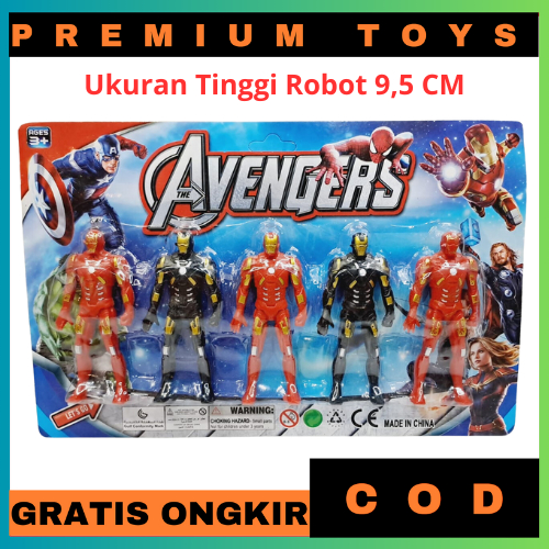Jual (PROMO COD) TERBARU MAINAN ROBOT AVENGERS ISI 5 MAINAN FIGURE ROBOT AVENGERS MAINAN ANAK ...