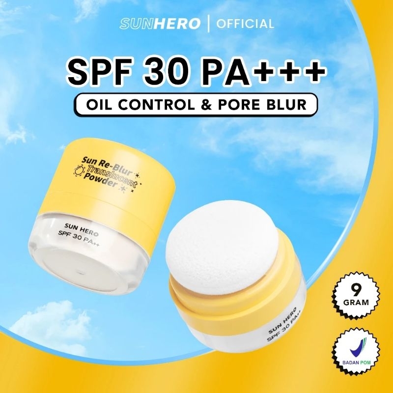 Jual SunHero Sun Re-Blur Translucent Powder SPF 30 PA+++ Sunscreen Bedak Meredakan kemerahan dan ...