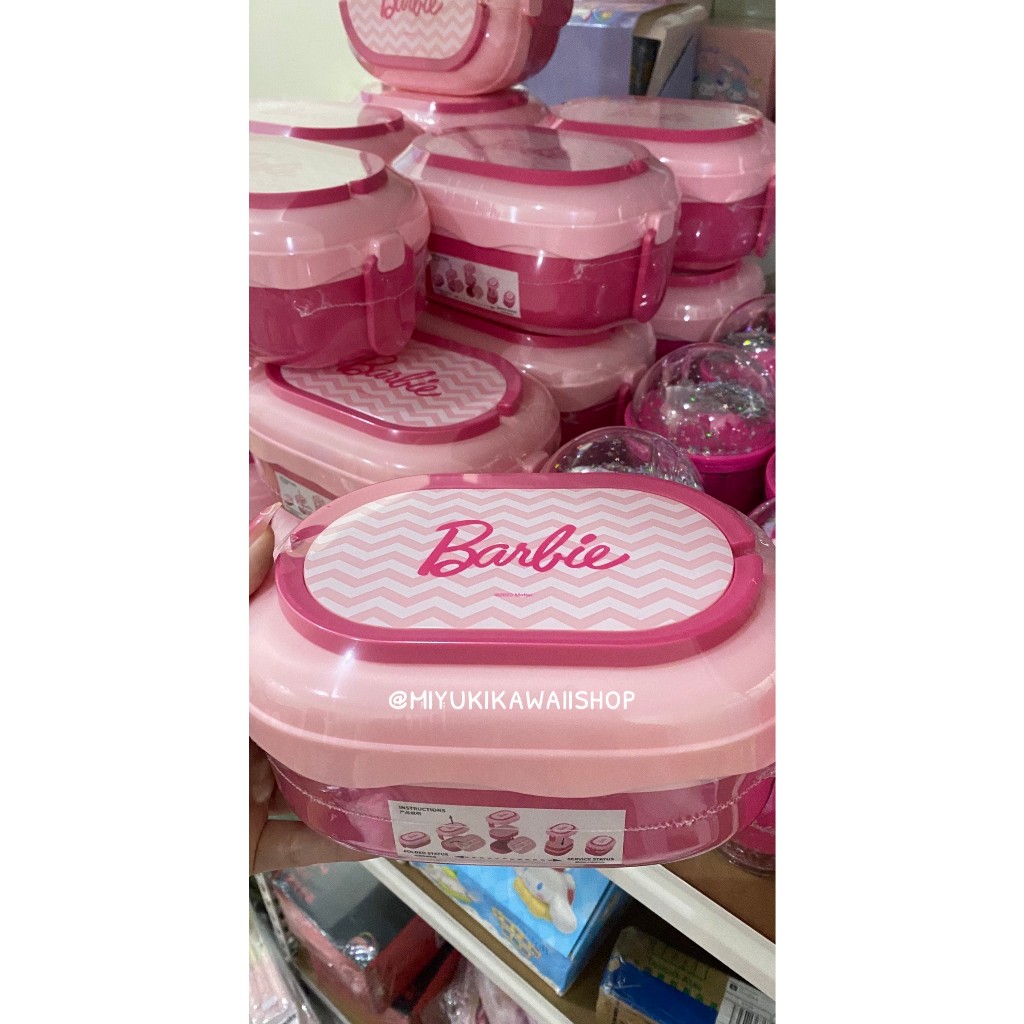 Jual ORI BENTO BOX 2 LAYER TEMPAT BEKAL BARBIE PREMIUM FREE ALAT MAKAN ...
