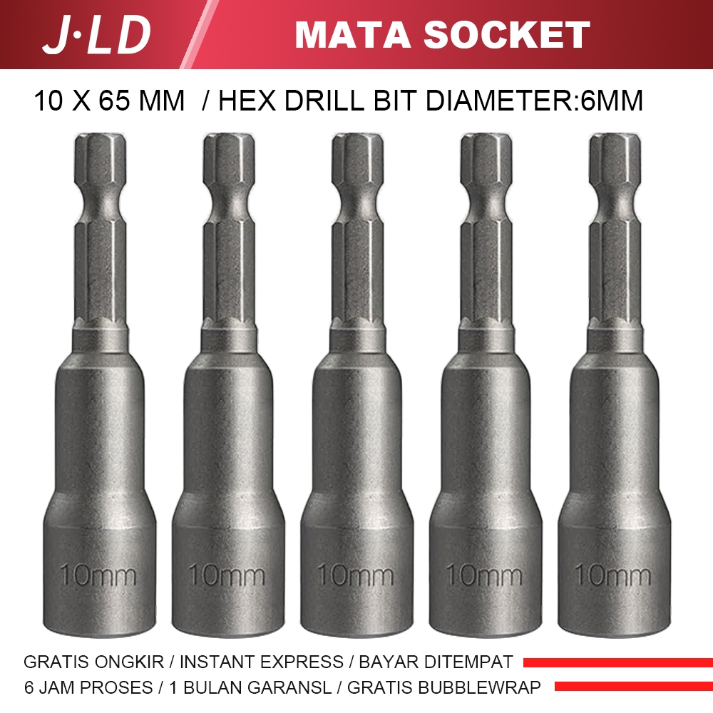 Jual JLD 10MM Kunci Mata 5pcs Mata Shock Hex Magnetic Power Nut Kunci socket set lengkap Untuk ...