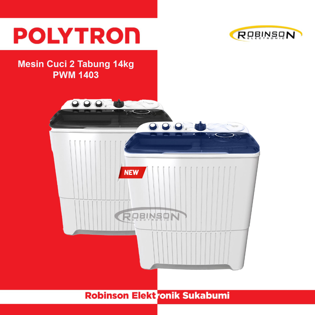 Jual Mesin Cuci Polytron 2 Tabung PWM 1403 X/B 14Kg | Shopee Indonesia