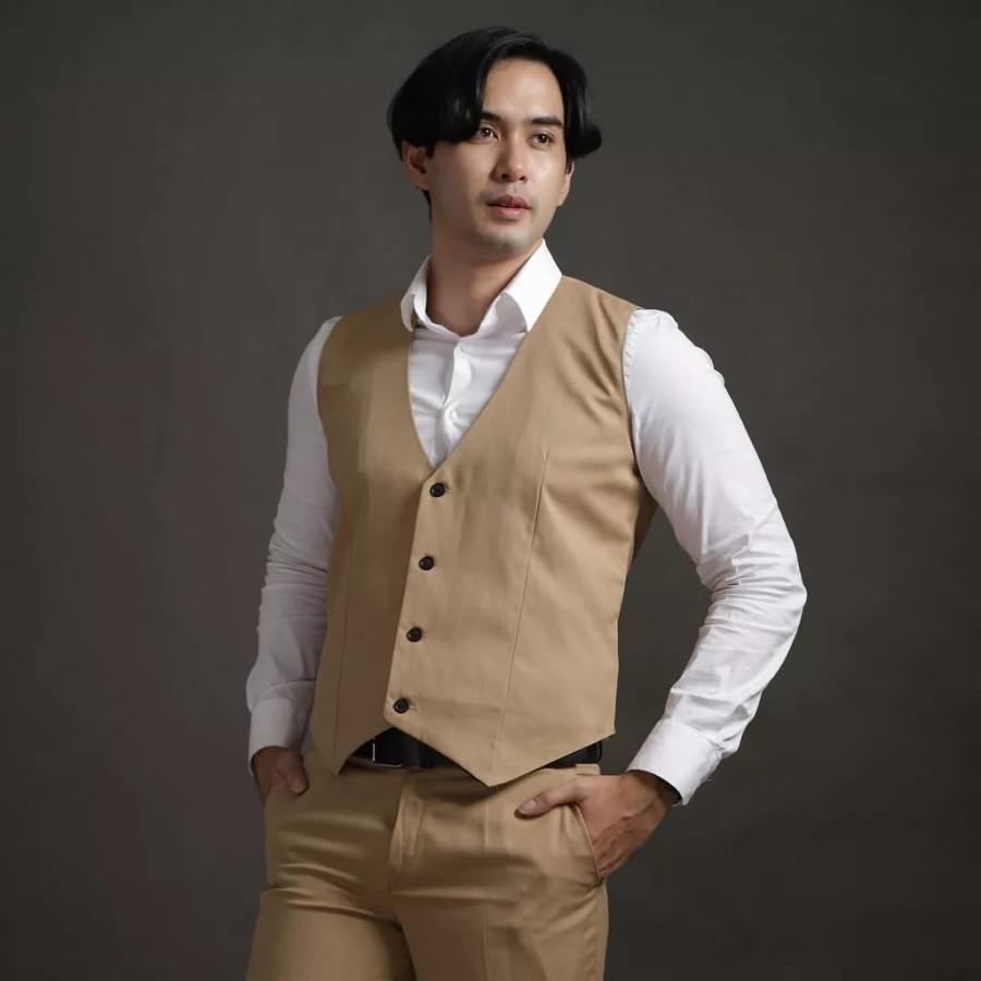 Jual Rompi Vest Jas Pria Formal Hitam Slimfit Kerja Kantor Premium ...