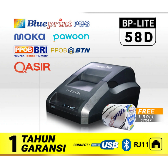 Jual Printer Struk Blueprint Lite 58D (USB Windows + Bluetooth Android ...
