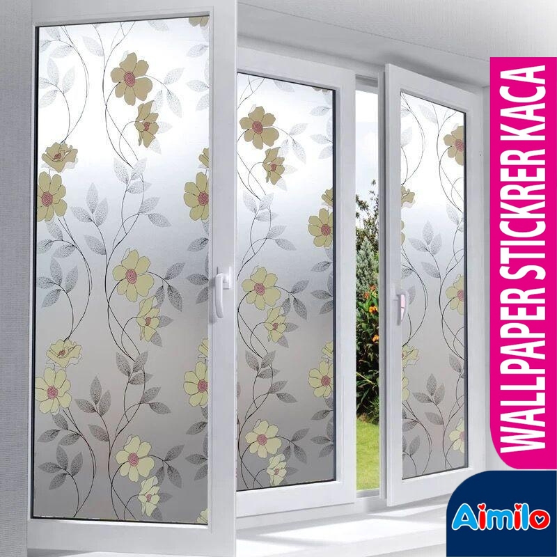 Jual Wallsticker Roll Motif 10 Meter x 45 cm Corak Transparan Bunga ...