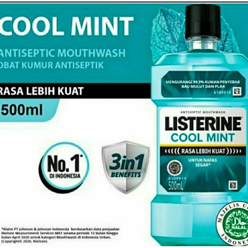 Jual Listerine Cool Mint Obat Kumur Antiseptik 500ml | Shopee Indonesia