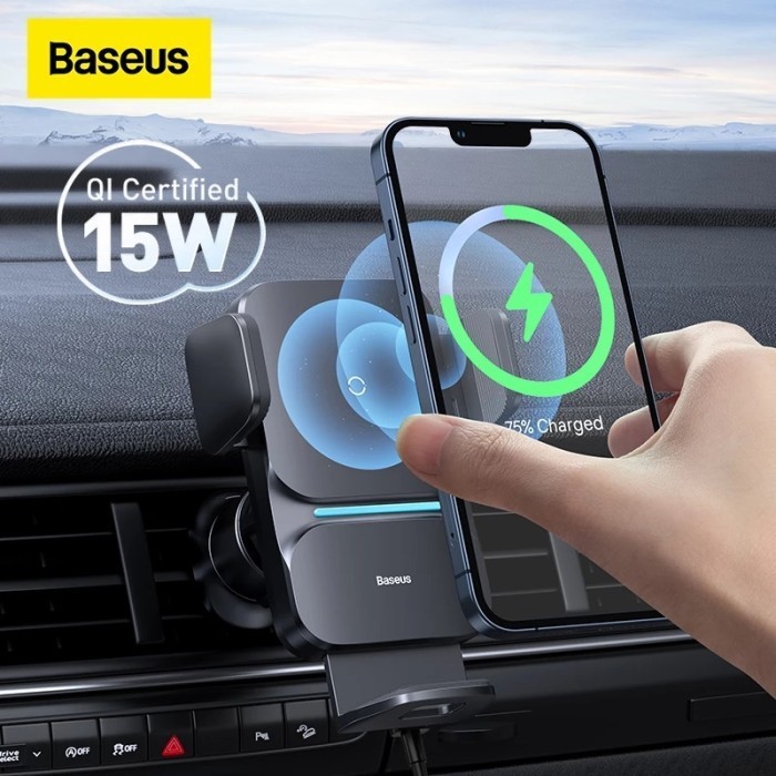 Jual Baseus Car Charger Phone Holder Mount Mobil Auto Alignment Qi ...